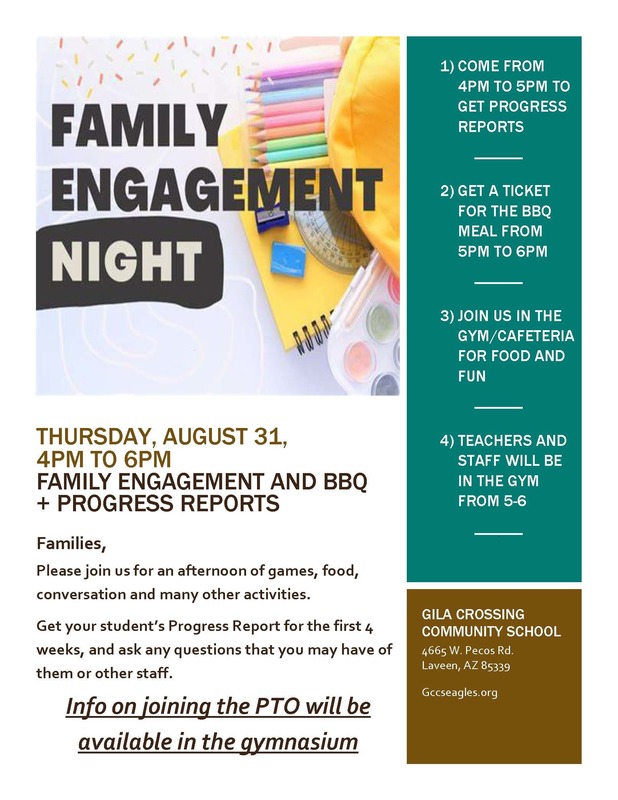 Family Engagement Night is TOMORROW | Gila Crossing Community School